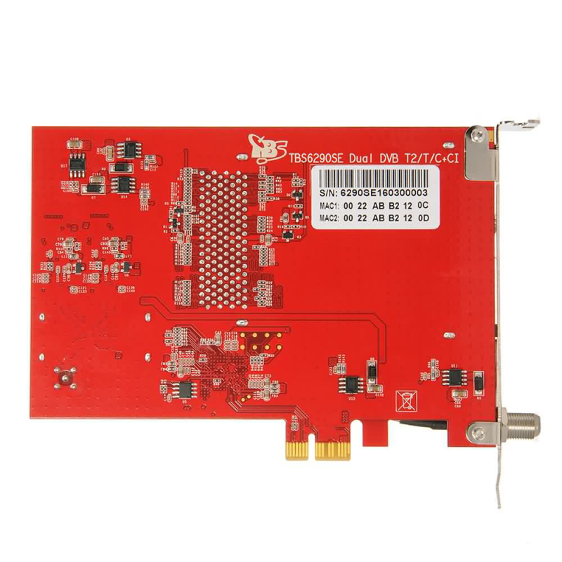 DVB-T2/T/C Dual-Tuner, PCIe Terrestrial or cable-TV-card with CI, TBS, 213,01